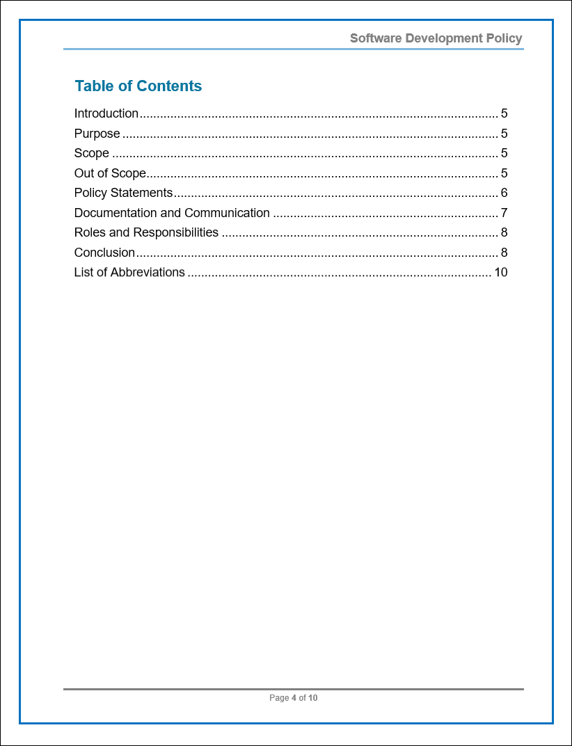 Cobit Software Development Policy Template Itsm Docs Itsm Documents And Templates