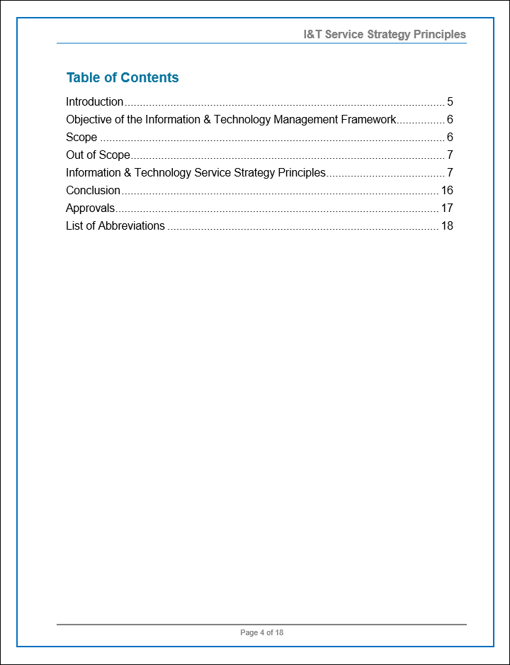 Cobit It Service Strategy Principles Template Itsm Docs Itsm Documents And Templates