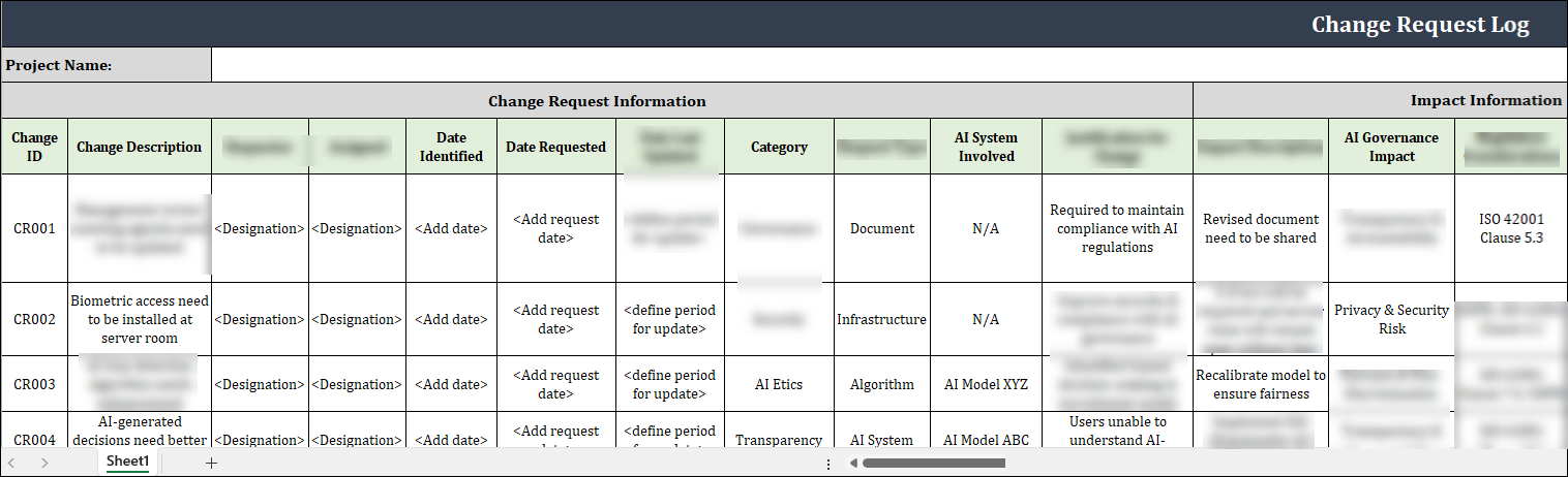 ISO 42001 Change Request Log Template – ITSM Docs - ITSM Documents ...