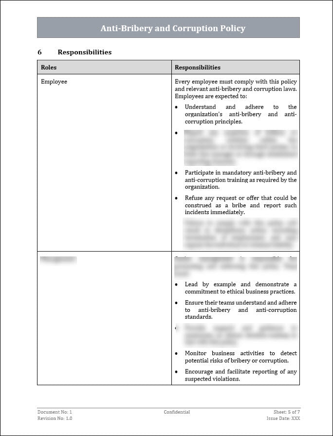 bribery and corruption examples