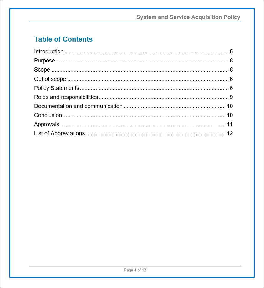 COBIT System and Service Acquisition Policy Template – ITSM Docs - ITSM ...