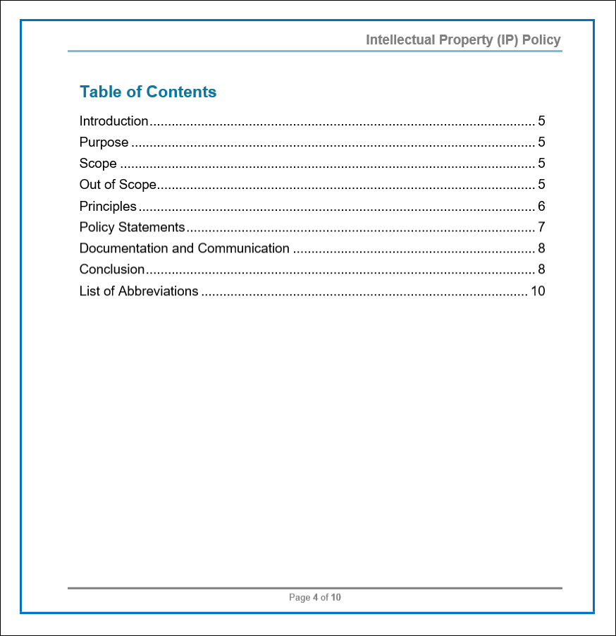 Cobit Intellectual Property Policy Template Itsm Docs Itsm Documents And Templates