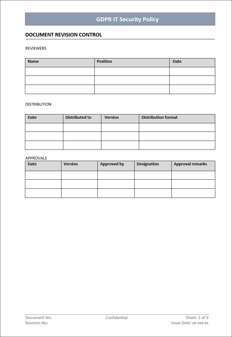 Gdpr Implementation Toolkit Itsm Docs Itsm Documents And Templates
