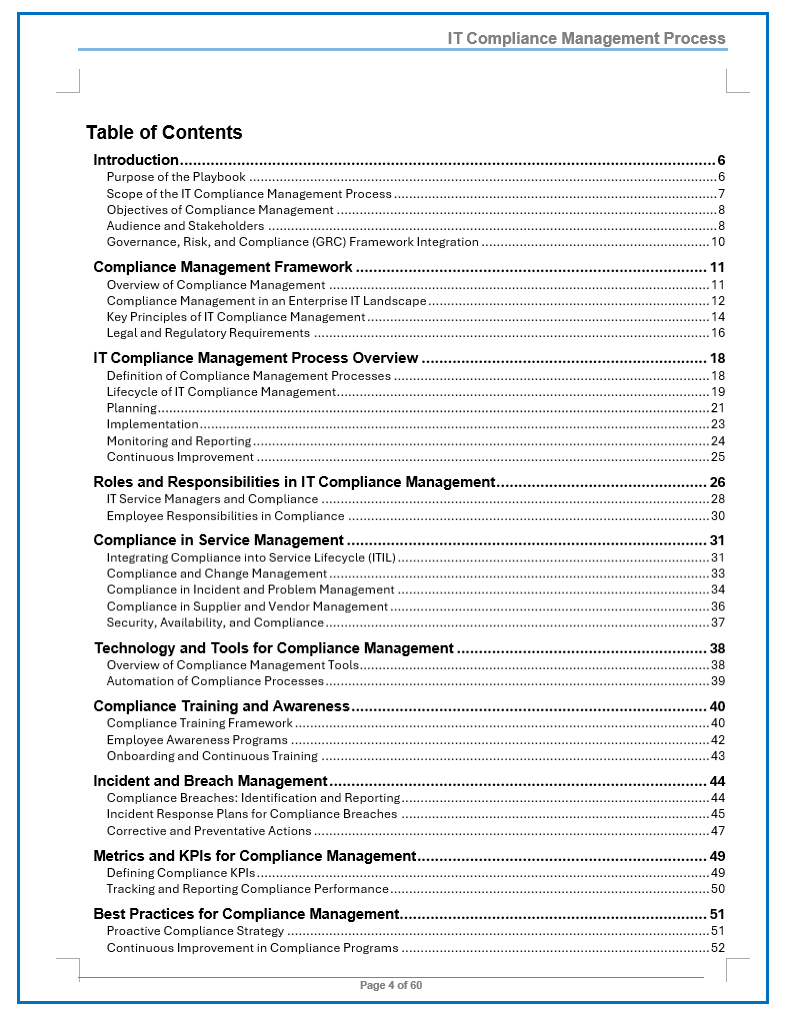 IT Compliance Management Process Playbook – ITSM Docs - ITSM Documents ...