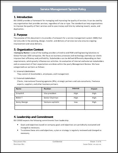 Service Management System Policy Process Template MS Word – ITSM Docs ... Service Management System Policy Process Template MS Word – ITSM Docs ...