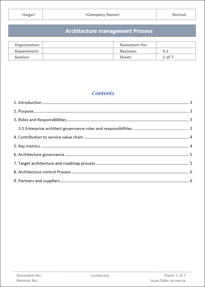 Architecture Management Process Template – ITSM Docs - ITSM Documents ...