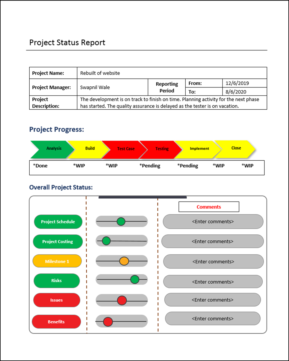 Excel Status Report Template Project Funding Status Report Template