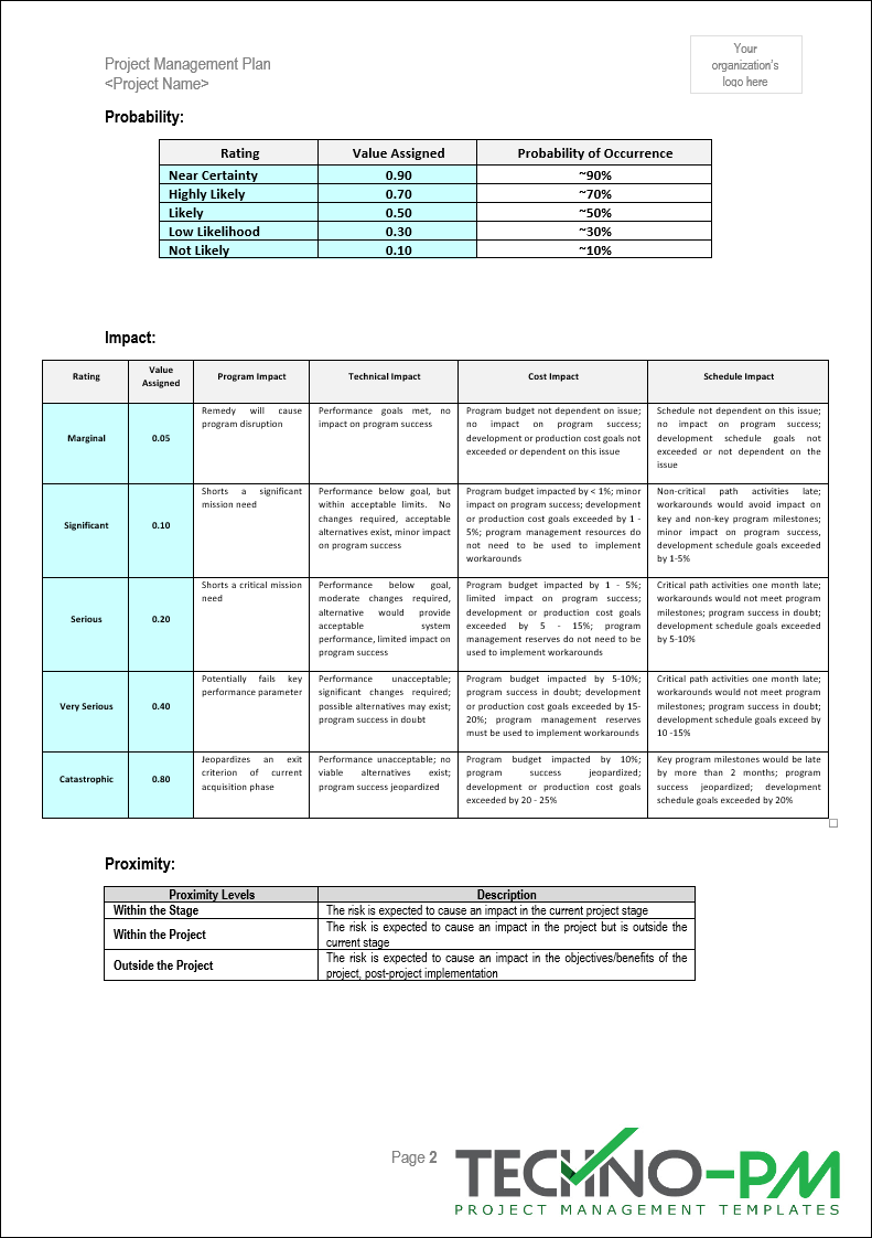 Project Management Plan (PMP) Template – ITSM Docs - ITSM Documents ...