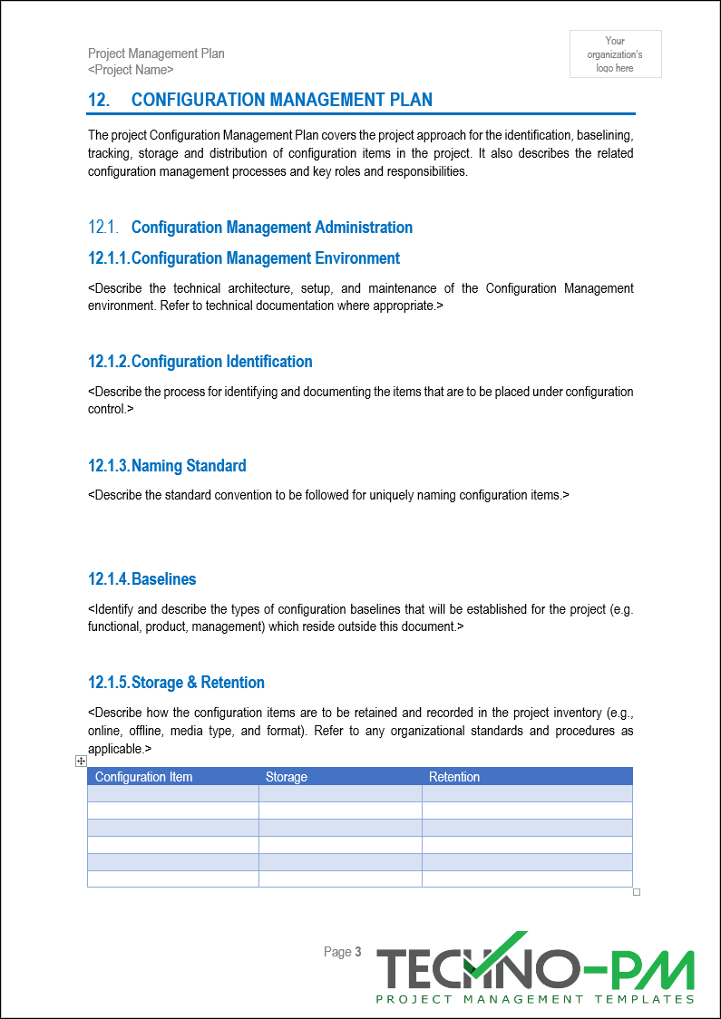 Project Management Plan (PMP) Template – ITSM Docs - ITSM Documents ...