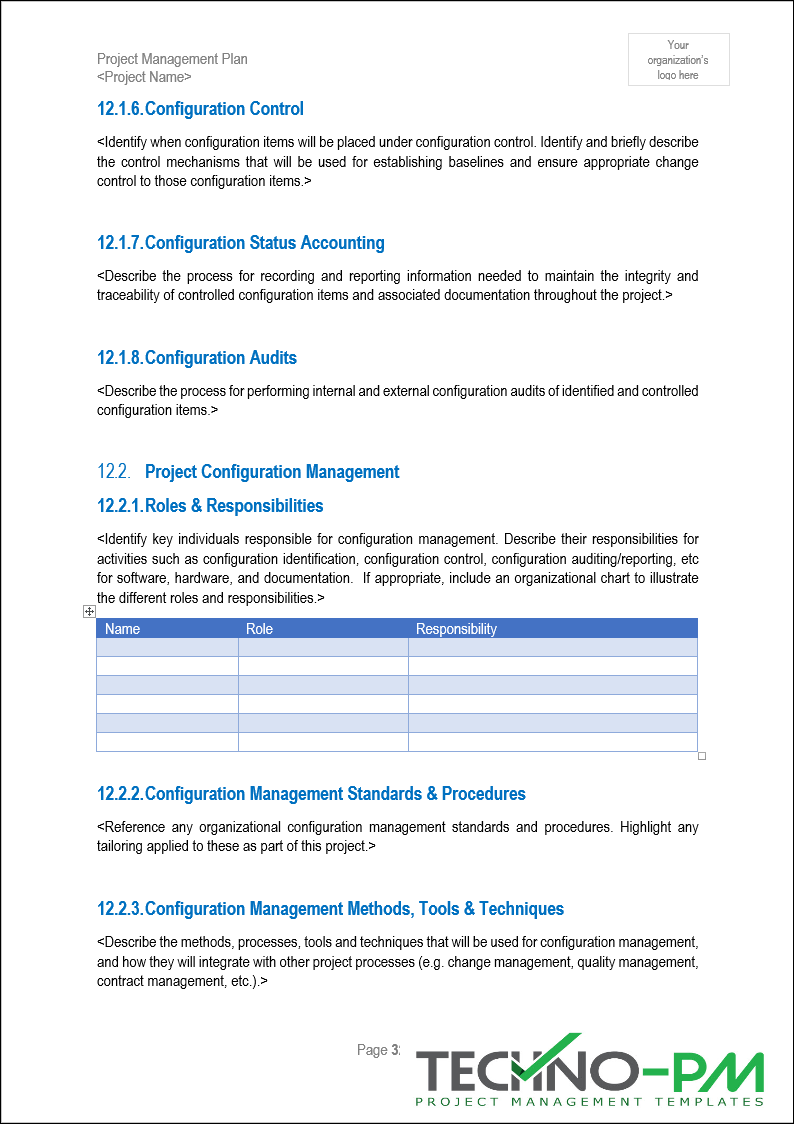 Project Management Plan (PMP) Template – ITSM Docs - ITSM Documents ...