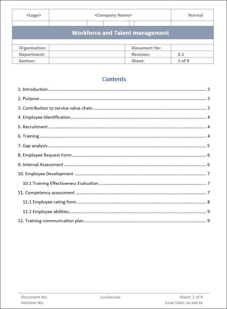 Workforce and Talent Management Process Template – ITSM Docs - ITSM ...