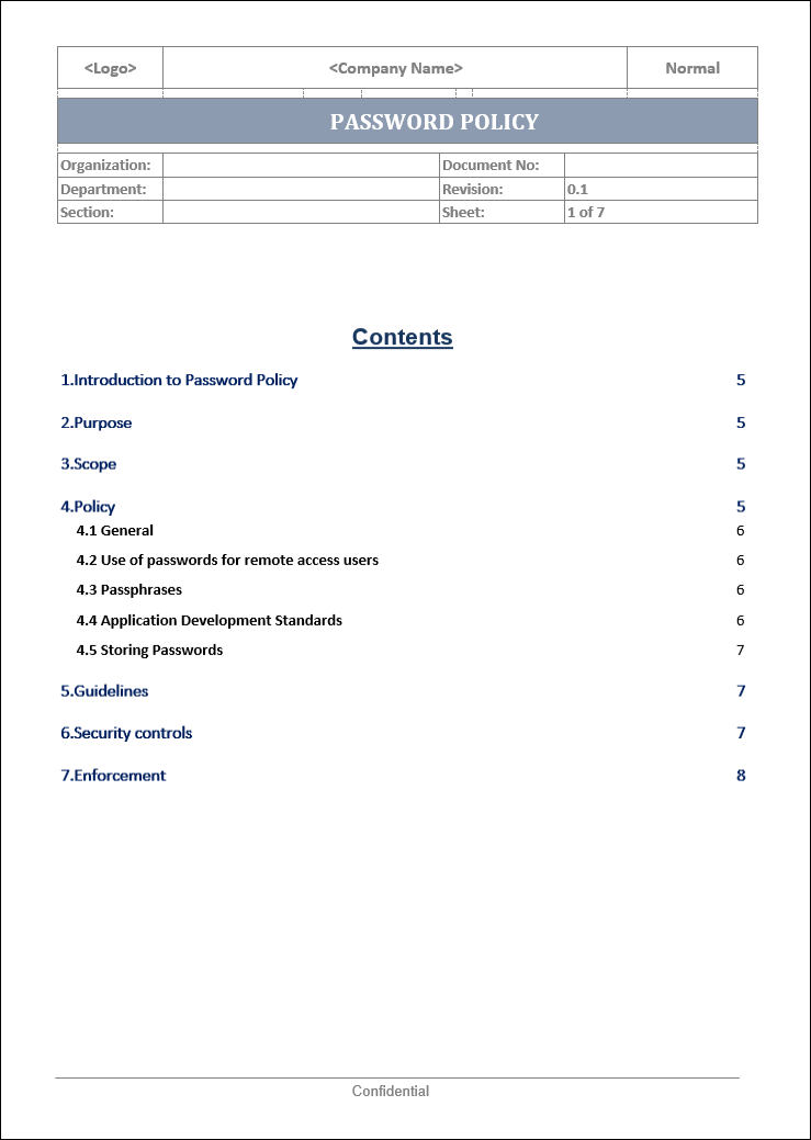 Password policy – ITSM Docs - ITSM Documents & Templates