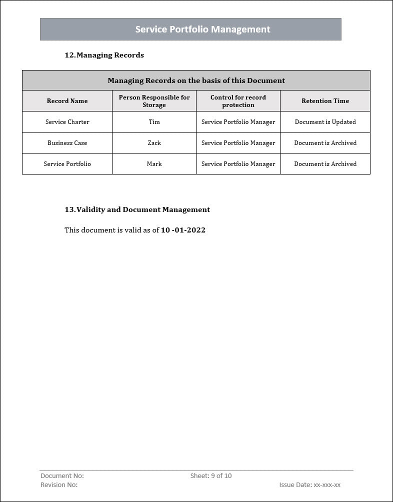 Service Portfolio Management – ITSM Docs - ITSM Documents & Templates